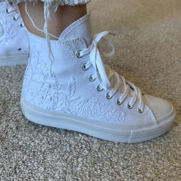 Custom Wedding Converse Chuck Taylor All Star Move Embroidered Shoes ...