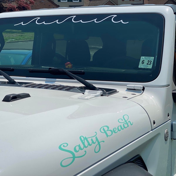 Beach Decal Car Beach Life Salty Salt Wave Waves Love the Beach Wave ...