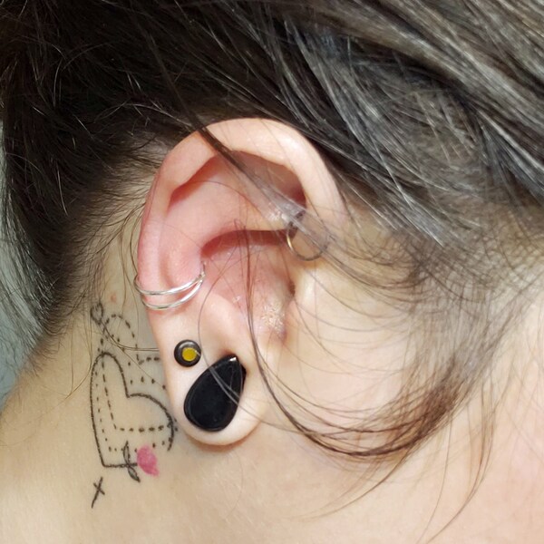 Double Helix Hoop, Sterling Silver Helix Piercing, Conch Hoop, Tiny ...