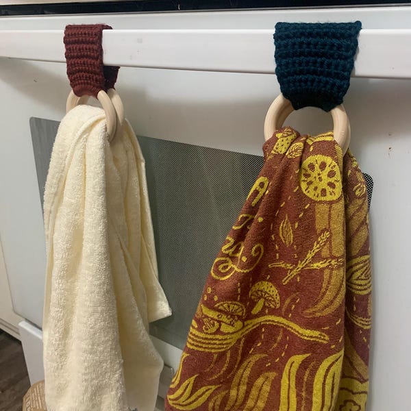 Kitchen Towel Holder - Tea Towel Holder - Kitchen Decor - Towel Rings ...