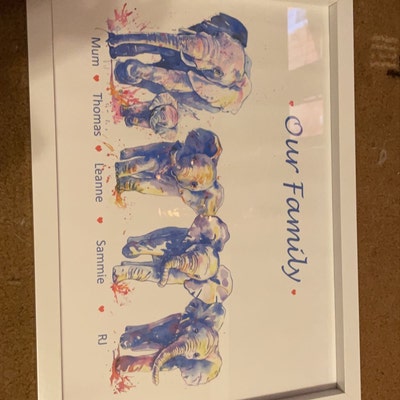 Elephant Family Print Elephant Family Wall Decal Elephant - Etsy