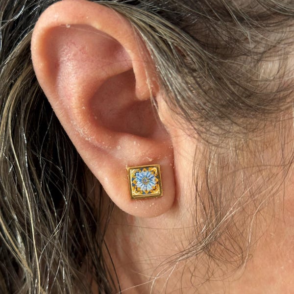 Atrio Hoops Tile Blue Portugal 1 Antique Azulejo Post Small Hoops ...