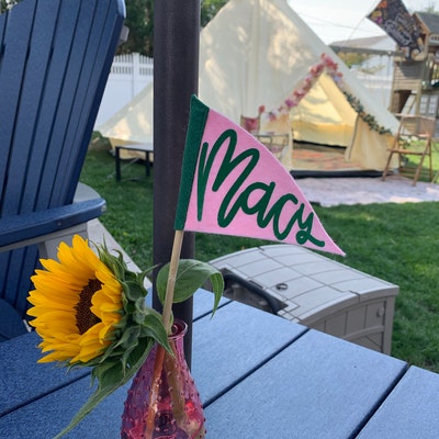 CUSTOM Mini Pennant Small Felt Pennant on a Stick Personalized Design ...
