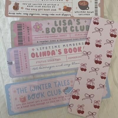 Green Customised Personalised Name Bookmark Personalized Book Club ...