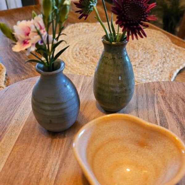 Miniature Pot, Mini Ceramic Bowl, Heart Dish, Bud Vase, Tiny Pottery ...