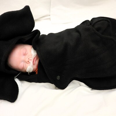 Newborn Baby Swaddle Blanket Black With Lilac Bat Blanket / Spooky Baby ...