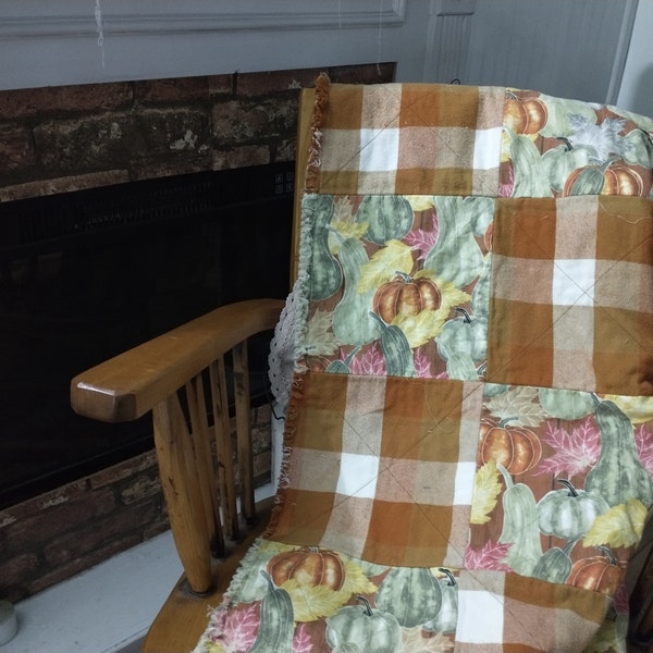 Patriotic Disappearing Nine Patch Rag Quilt, Sofa Throw, Denim Rag ...