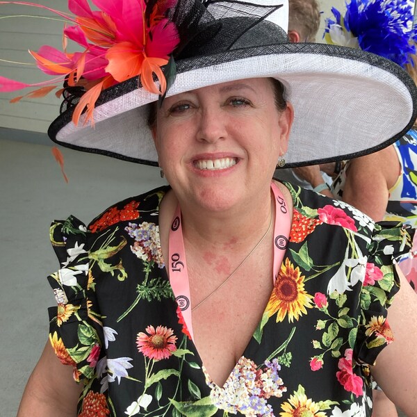 M34-1 (white/black/orange-hot Pink) Kentucky Derby Hat Church Hat ...