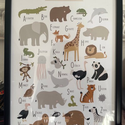 Animal Alphabet Print Safari Alphabet Poster Safari Nursery Decor ...