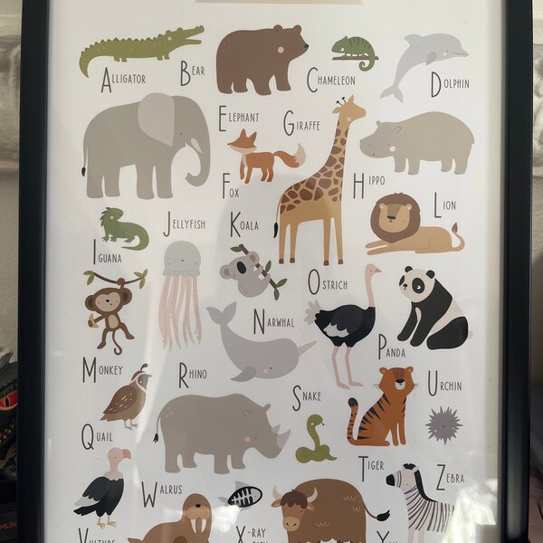 Animal Alphabet Print - Safari Alphabet Poster - Safari Nursery Decor ...