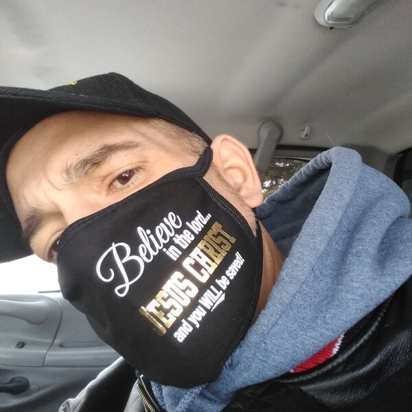 Bible Verse Face Mask/cotton Face Mask /believe in the Lord JESUS ...