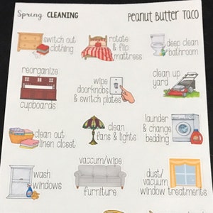 Spring Cleaning Planner Stickers Cleaning Stickers Cleaning List ...