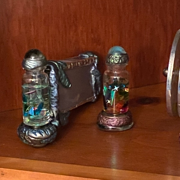 Green Magnet Jar Kaleidoscope, Two Glass Oil Jars, Jar Stand, Lead-free ...