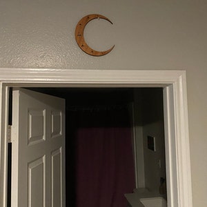 Wooden Crescent Moon and Stars Décor 3 Sizes Available Stand Included ...