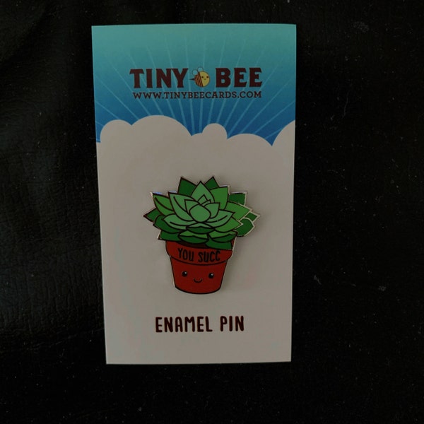 Succulent Enamel Pin Rude Pun "you Succ" - Rude Enamel Pin, Funny ...