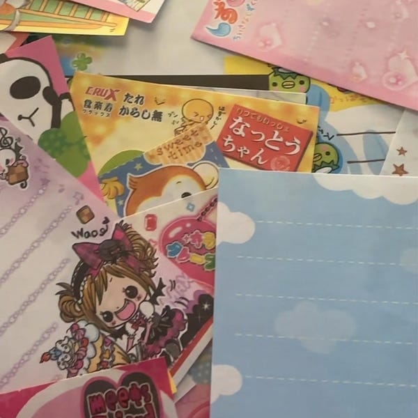 30 Piece Kawaii Origami Memo Sheet Grab Bag Vintage/rare/difficult to Find Japanese Brands Crux ...
