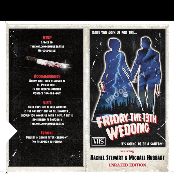 Personalised 80's Halloween Horror Movie VHS Tape Inspired Wedding ...