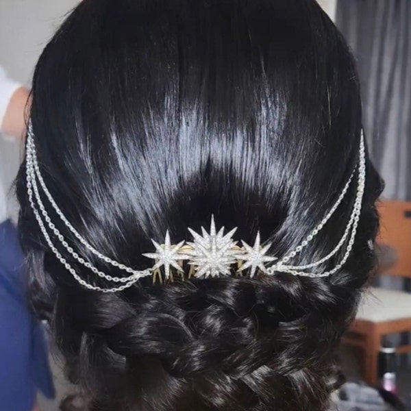 Draped Bridal Headpiece - Gold Wedding Hair Drape - Gold Hair Accessory ...