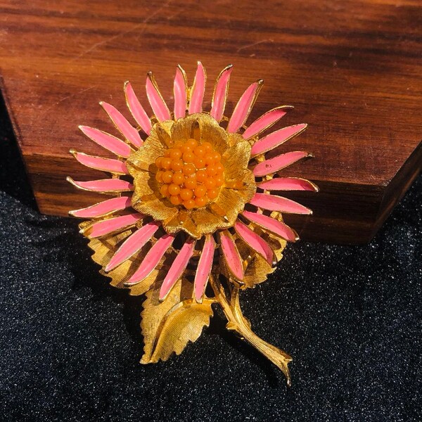 Vintage KC Purple and Ruby Rhinestone Flower Brooch - Etsy