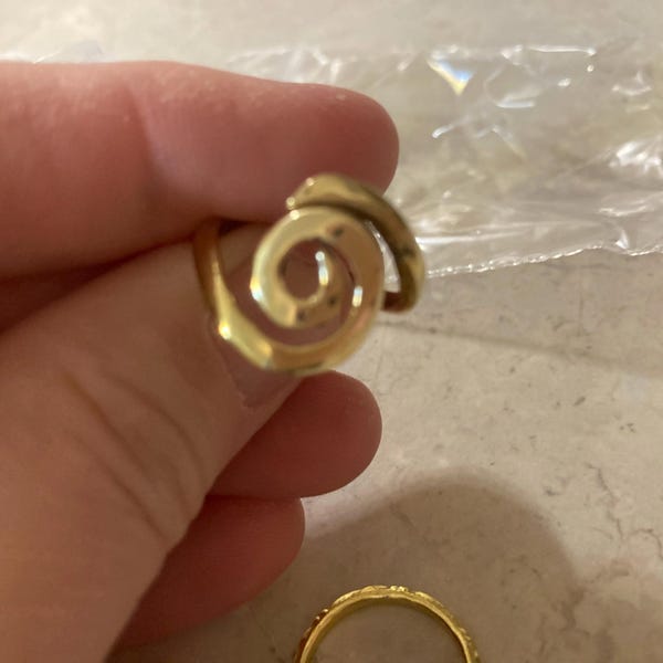 Spiral Ring, Hypnotic Ring, Spiral Brass Ring, Swirl Ring, Gold Wired ...