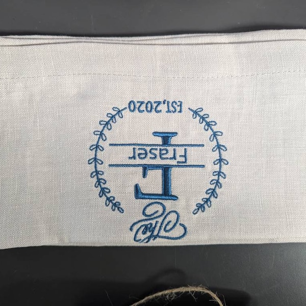 Embroidered Napkins Letter Monogrammed Napkins Dinner Napkins Wedding ...