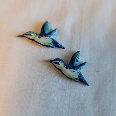 Hummingbird Buttons by Dill / Bird Sew Through Embellishments Set of ...