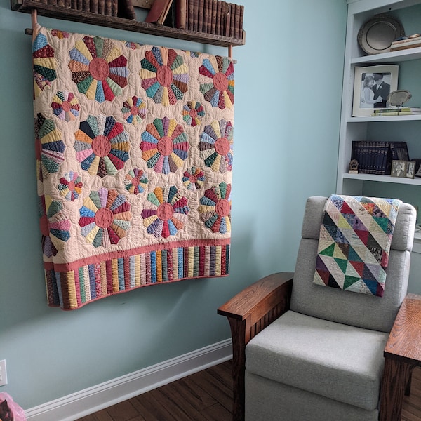 Handmade Cottagecore Wood Reclaimed Wall Shelf Quilt / Towel Rack ...