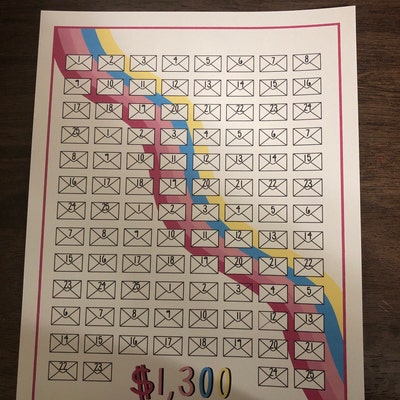 100 Envelope Challenge With A Twist Color Design - Etsy