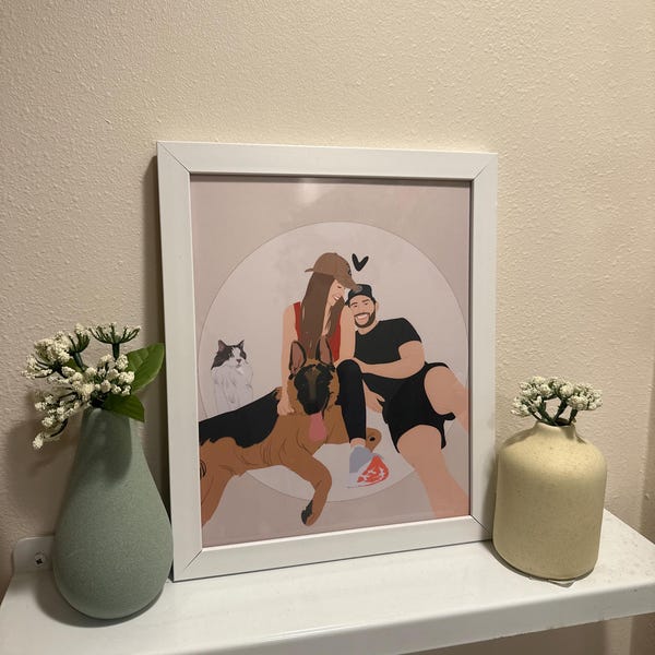 Senior. Graduation Gift. Custom Minimalist Portrait. Faceless Digital ...