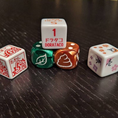 Japanese Four Seasons Dice, Single D6 Die, Square Corners, Kanji, TTRPG ...