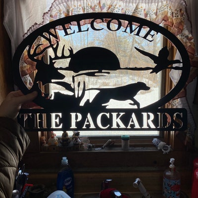 Custom Metal Hunting Sign, Personalized Deer Duck Turkey Sign, Cabin ...