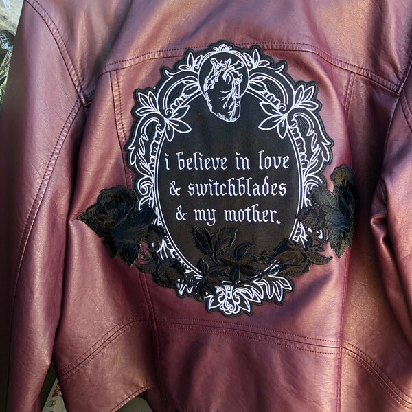 Large Embroidered Back Patch - ""love/switchblades/mother" - Etsy Canada