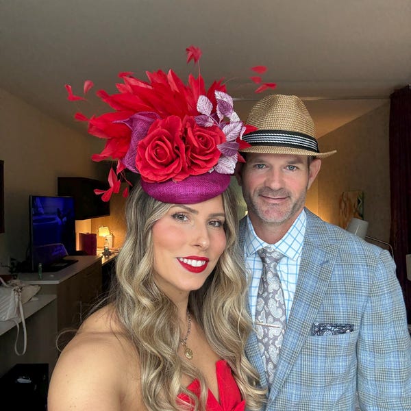 Kentucky Derby Hat Fascinator Light Pink Coral Sinamay Saucer With ...