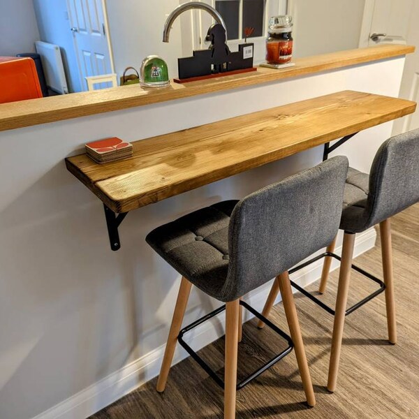 30cm Breakfast Bar, Rustic Chunky Industrial Style Breakfast Bar Buy ...