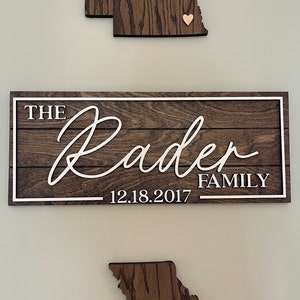 3D Family Last Name Sign, Anniversary Gift, Farmhouse Family ...