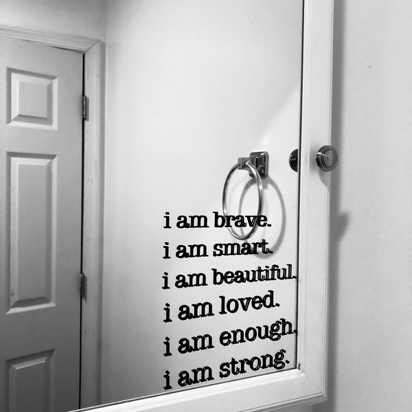 Motivational Mirror Decal - Mirror Sticker - Bathroom Decor - Positive ...
