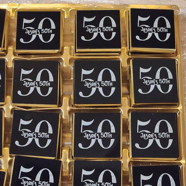 50 Personalised Chocolate, 50th Birthday Personalised Chocolate ...