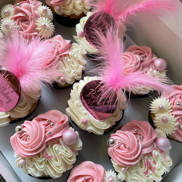 Personalised Acrylic Engraved Disc, Custom Acrylic Disc, Cupcake Topper ...