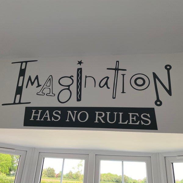 Wall Art Sticker "imagination" Wall Art Quote, Decal, Modern Transfer ...