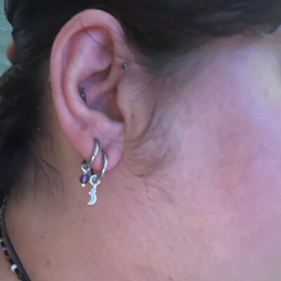 Star Conch Ear Piercing, Conch Piercing, Conch Hoop Earring, Gold ...