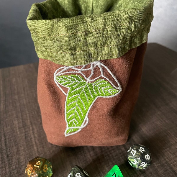 Lord of the Rings Leaf of Lorien Dice Bag, Reversible Pouch, Handmade ...