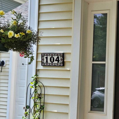 House Numbers Address Tiles Framed Set Custom Address Tiles Sign Hand ...