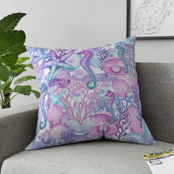 Watercolor Seashells Clipart, Summer Clip Art, Nautical Seahorse ...