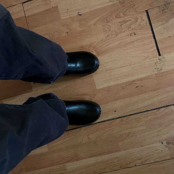 Men's Black Wooden Clogs | Handmade Natural Leather Footwear ...