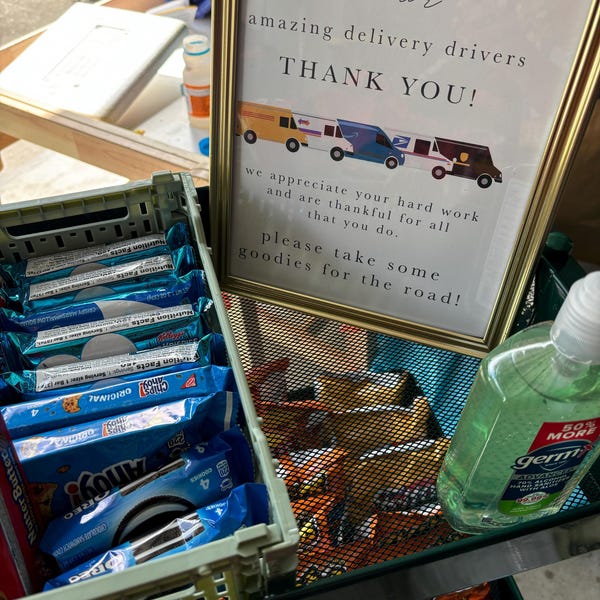 Delivery Driver Thank You Sign | 8x10 Delivery Driver Snack Sign | Take ...