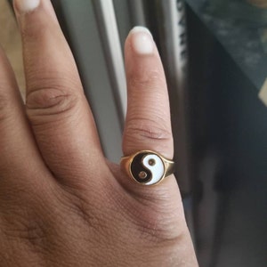 Yin Yang Y2K Ring Minimalist Jewelry Gold Ring Statement Ring Signet ...