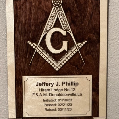 Masonic Past Master Plaque Custom Wood Engraved - Etsy