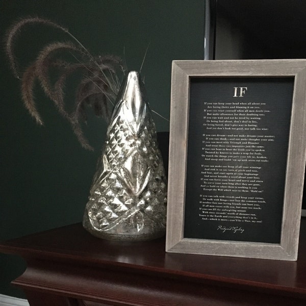 If Poem by Rudyard Kipling, Graduation Gift for Son, Wood Framed, Hand ...