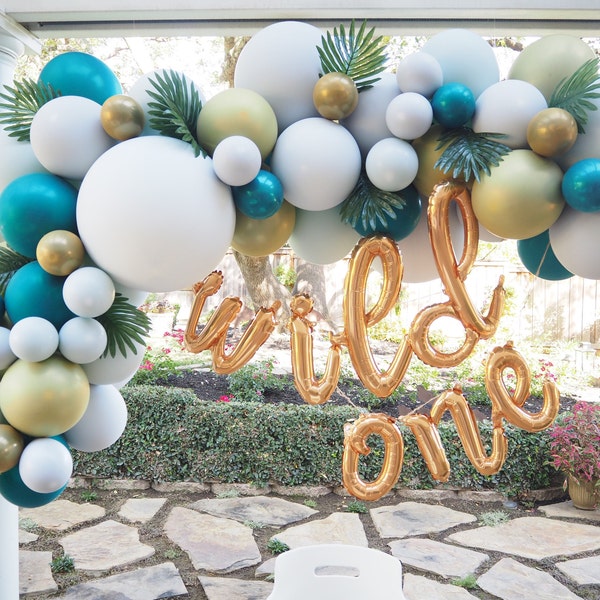 WILD ONE Balloon Banner - Script Letter Balloons - Wild One Party ...