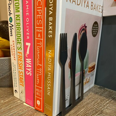 Fork Knife Spoon Kitchen Cookbook Bookend Kitchen Bookend Cookbook ...